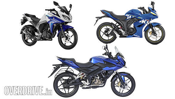 Spec comparison: Suzuki Gixxer SF vs Yamaha Fazer Fi vs Bajaj Pulsar AS 150 - Overdrive